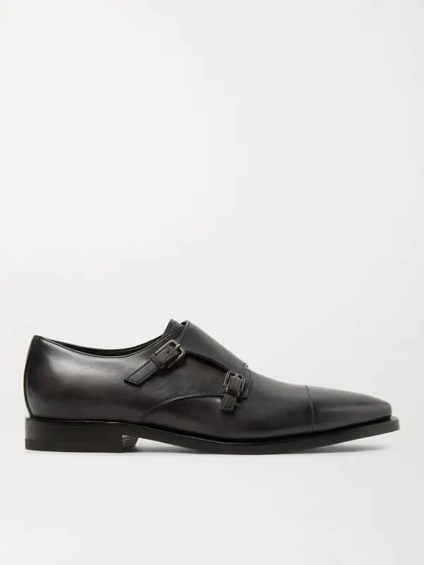 Berluti Cap-Toe Polished-Leather Monk-Strap Shoes Uk 8 In  display picture 1