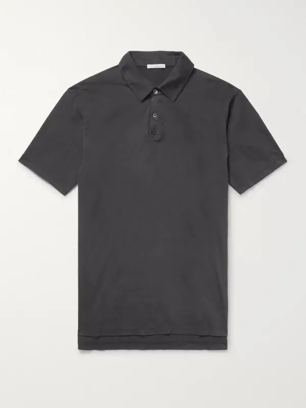 JAMES PERSE Supima Cotton-jersey Polo Shirt - Gray