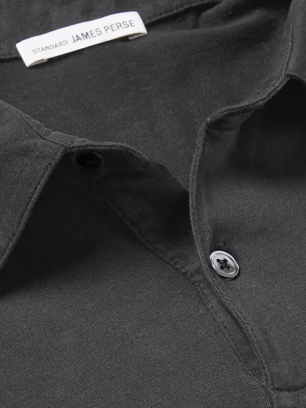 JAMES PERSE Supima Cotton-jersey Polo Shirt - Gray