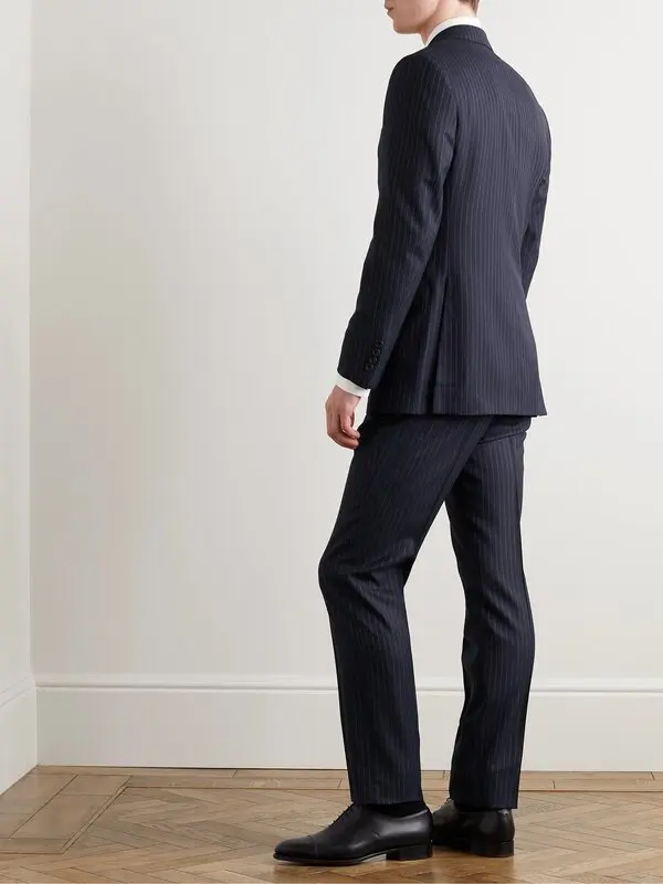 Kingsman Harry'S Navy Pinstriped Super 120s Wool Suit In Blue - 60% Off |  Editorialist