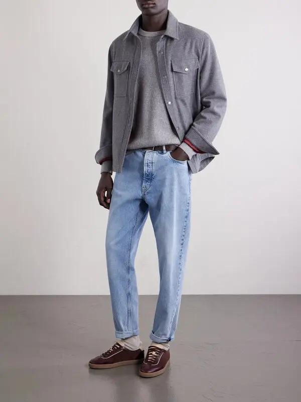 Brunello Cucinelli Striped Ribbed Cashmere Sweater