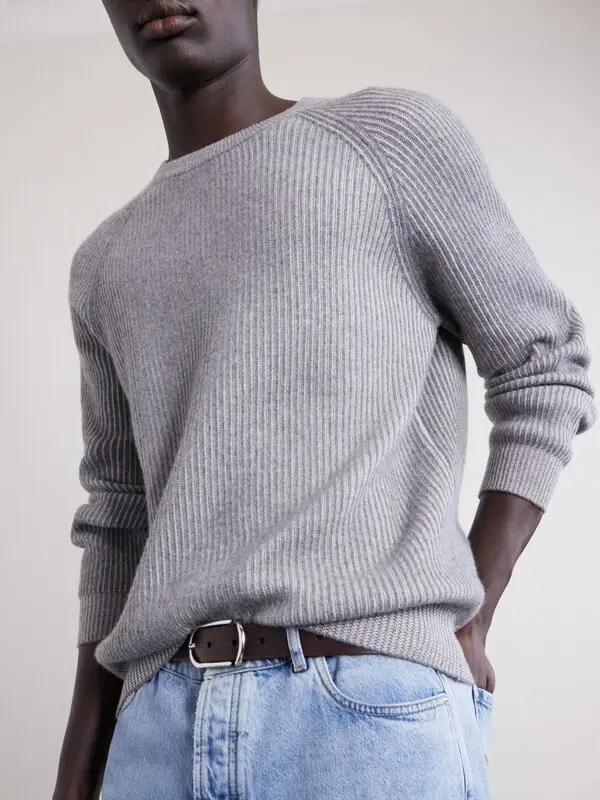 Brunello Cucinelli Striped Ribbed Cashmere Sweater