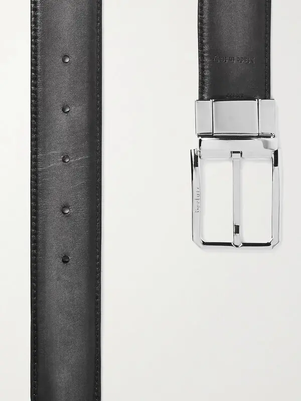 Berluti 3.5cm Scritto Reversible Leather Belt