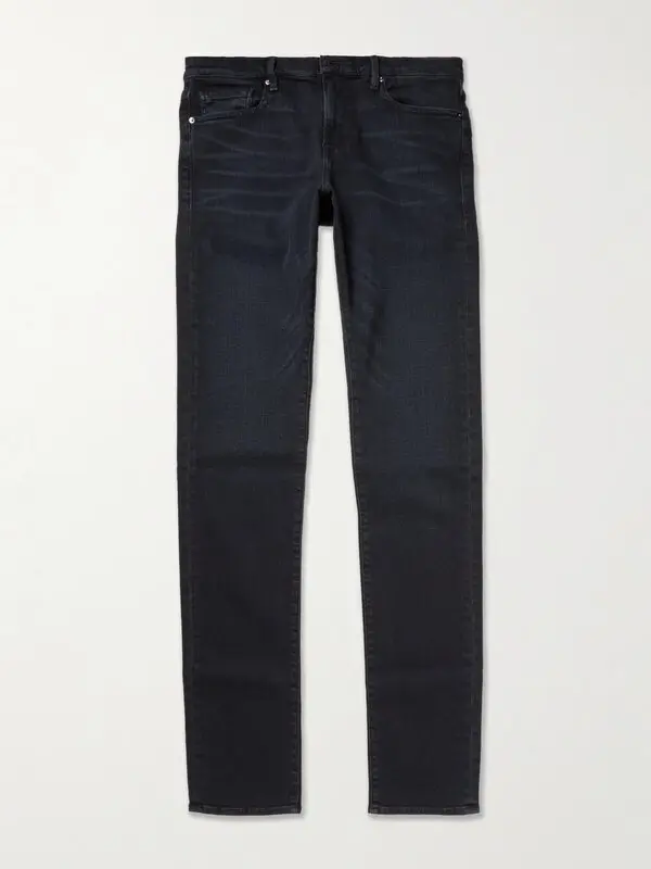 FRAME L'homme Slim-fit Dry Denim Jeans - Blue