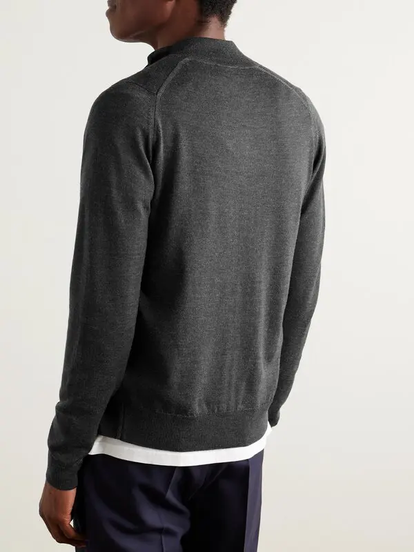 John Smedley Claygate Merino Wool Cardigan - Gray