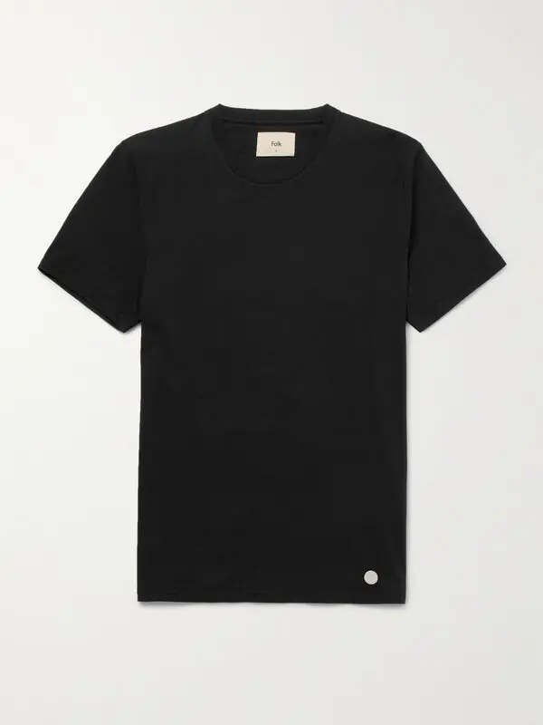 Folk Assembly Cotton-jersey T-shirt - Black