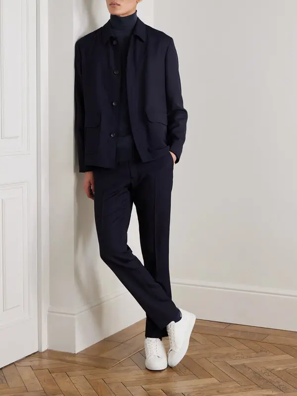 John Smedley Cherwell Merino Wool Rollneck Sweater - Blue