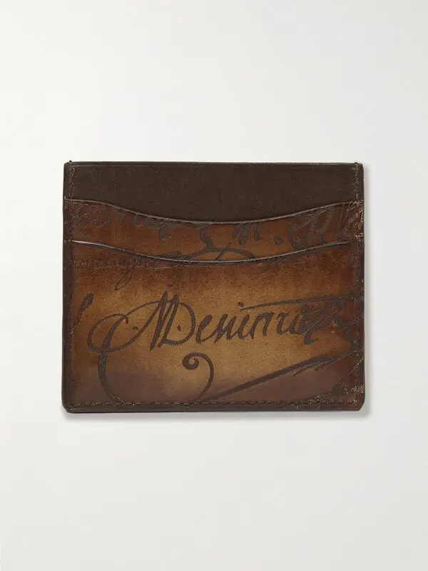 Berluti Bambou Leather Cardholder - Brown