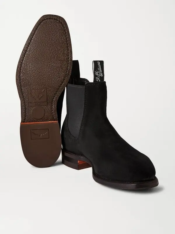 R.M.WILLIAMS Comfort Craftsman Suede Chelsea Boots - Black