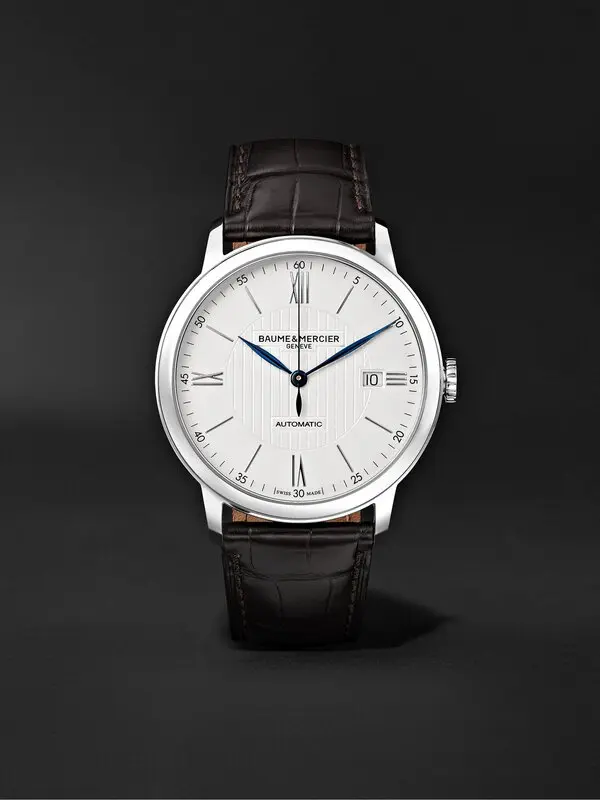 Baume & Mercier Classima Automatic 40mm Stainless Steel And Alligator Watch - White