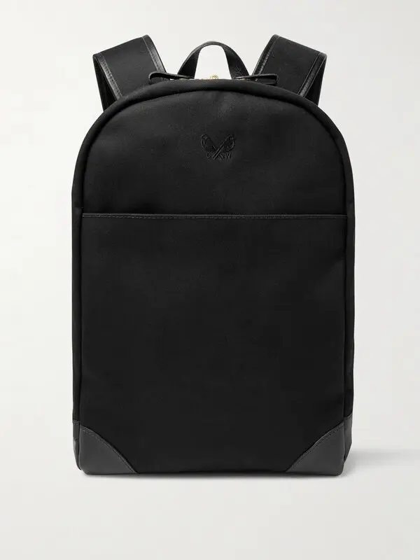 Bennett Winch Leather-trimmed Cotton-canvas Backpack - Black