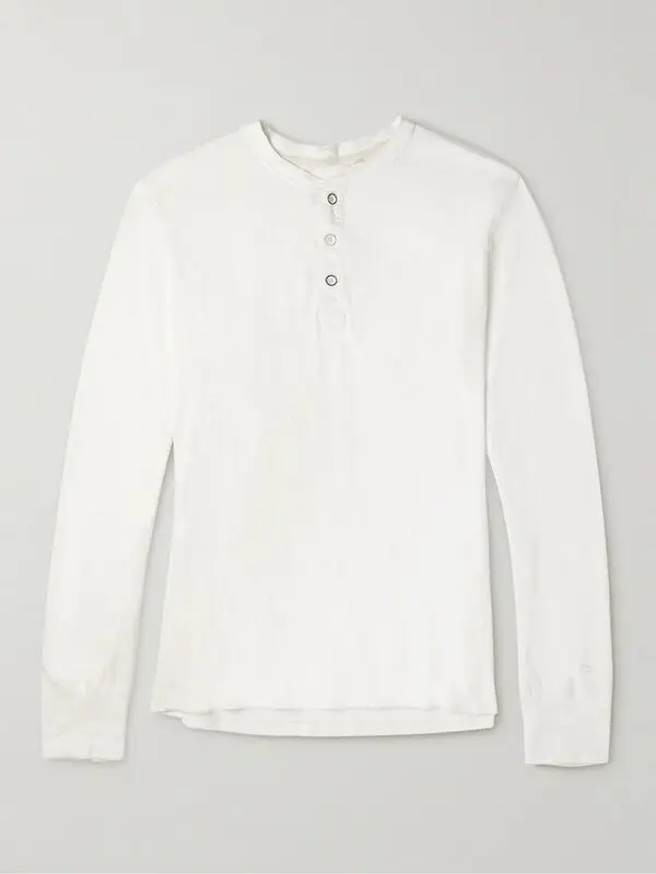 Rag & Bone Cotton-jersey Henley T-shirt - White