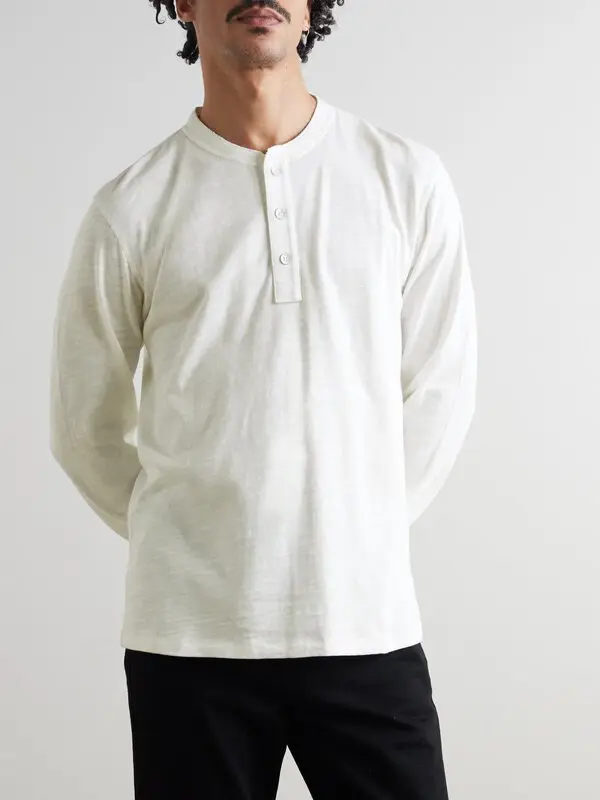 Rag & Bone Cotton-jersey Henley T-shirt - White
