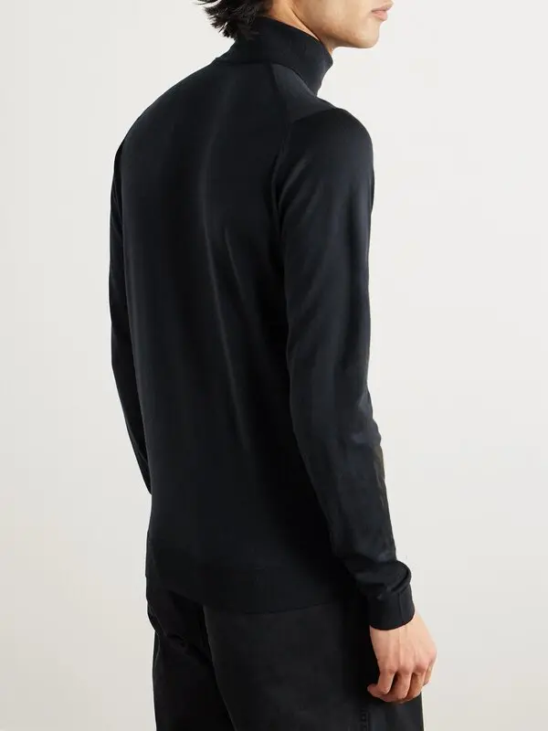 John Smedley Cherwell Merino Wool Rollneck Sweater - Black