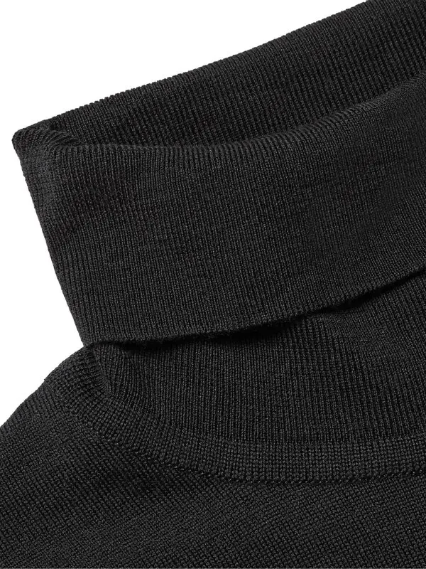 John Smedley Cherwell Merino Wool Rollneck Sweater - Black