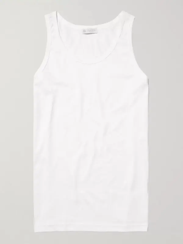 Sunspel Cotton Jersey Tank Top - White