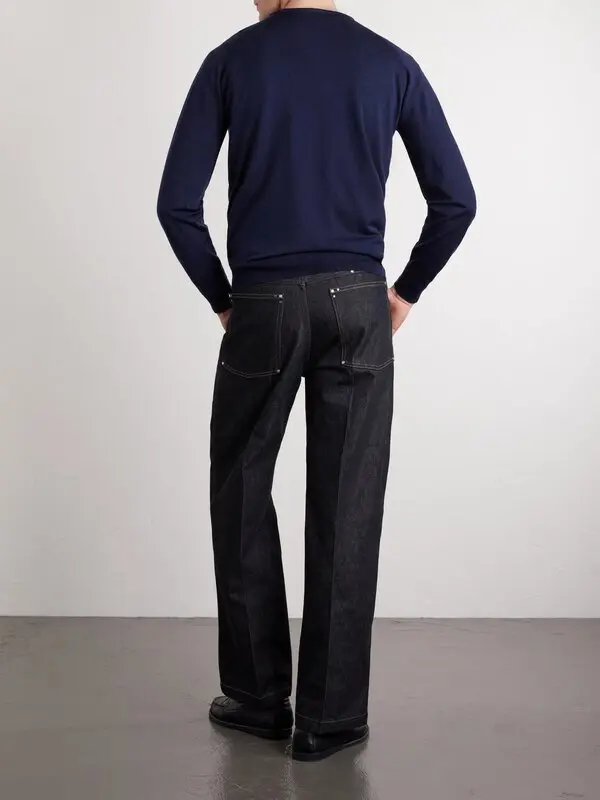 John Smedley Lundy Merino Wool Sweater - Blue