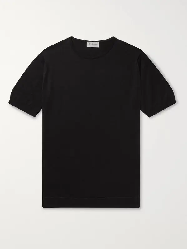 John Smedley Belden Slim-fit Knitted Sea Island Cotton T-shirt - Black