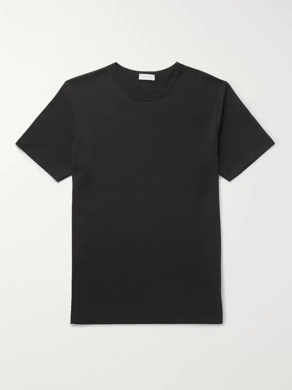 Sunspel Slim-fit Cotton-jersey T-shirt - Black