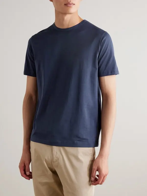 Sunspel Pima Cotton-jersey T-shirt - Blue