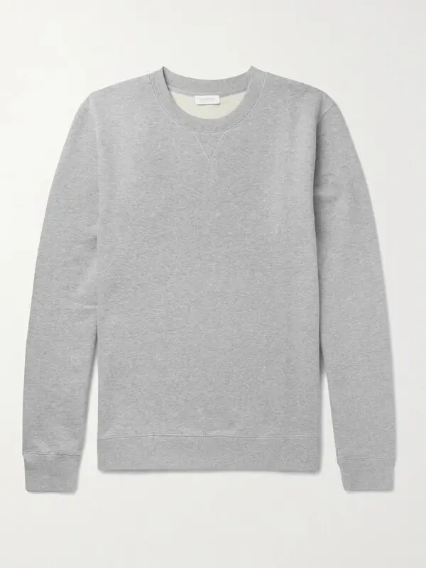 Sunspel Brushed Loopback Cotton-jersey Sweatshirt - Gray