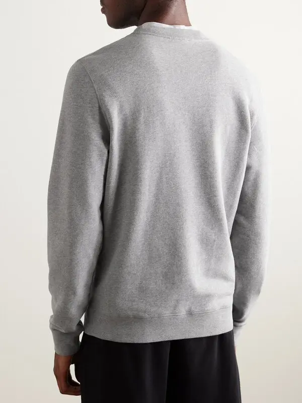 Sunspel Brushed Loopback Cotton-jersey Sweatshirt - Gray