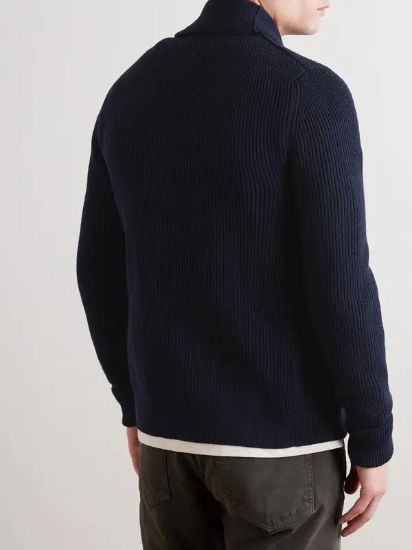 TOM FORD Shawl-collar Ribbed Wool Cardigan