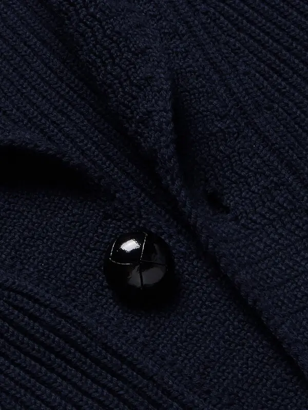 TOM FORD Shawl-collar Ribbed Wool Cardigan - Blue