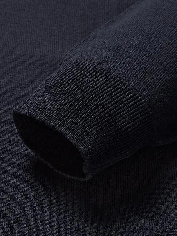 John Smedley Tapton Slim-fit Merino Wool Half-zip Sweater - Blue