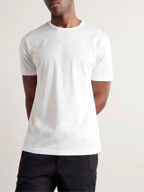 Sunspel Slim-fit Cotton-jersey T-shirt - White