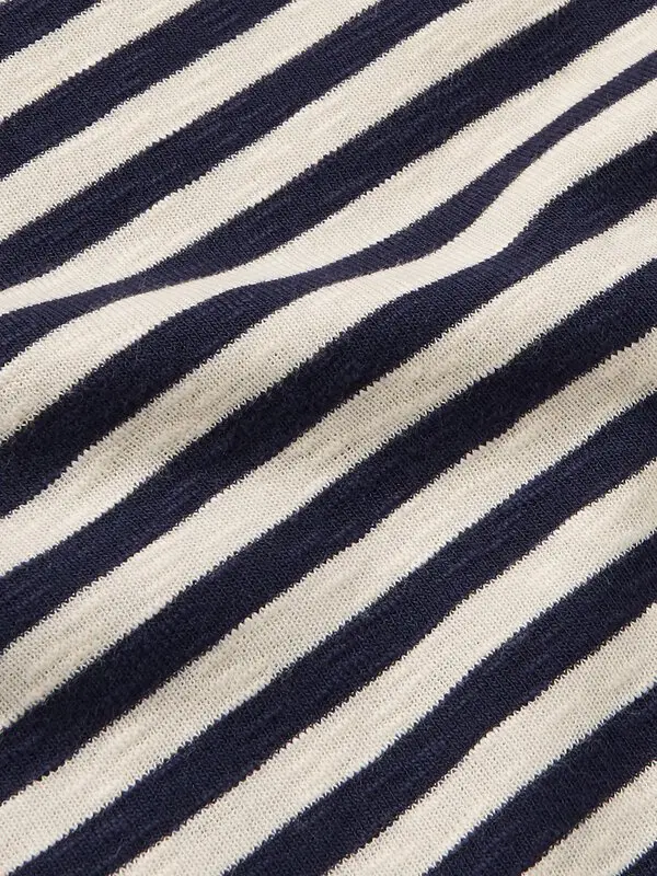 Folk Striped Slub Cotton-jersey T-shirt