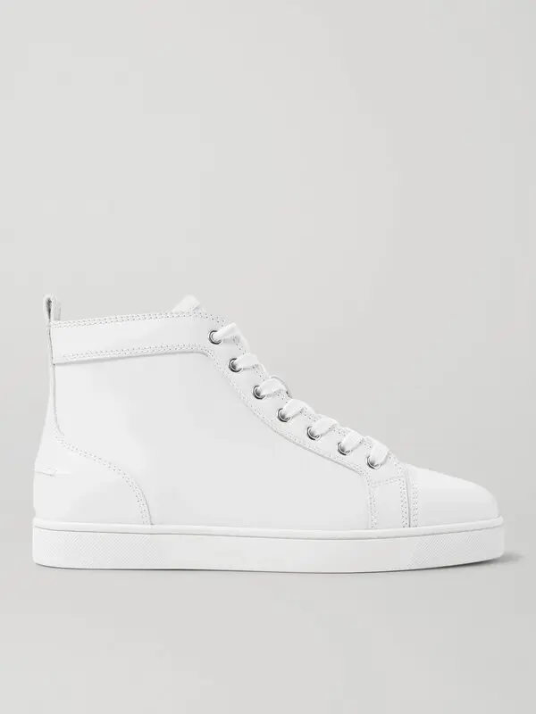 CHRISTIAN LOUBOUTIN Louis Leather High-top Sneakers - White