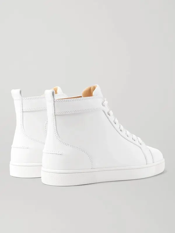 CHRISTIAN LOUBOUTIN Louis Leather High-top Sneakers - White