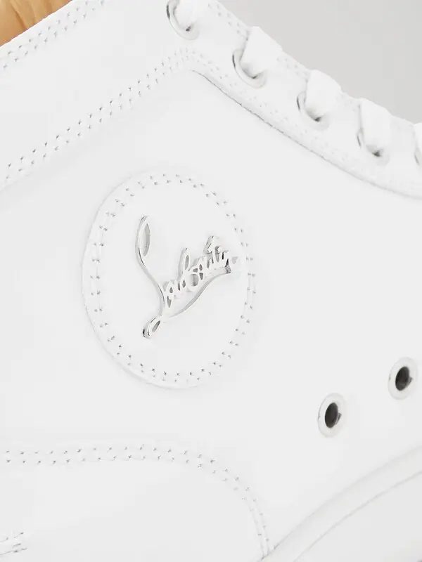 CHRISTIAN LOUBOUTIN Louis Leather High-top Sneakers - White