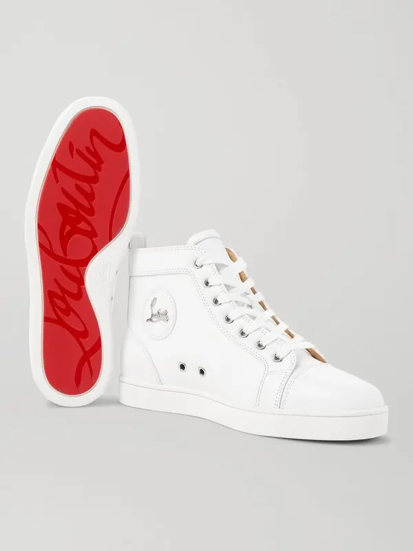 CHRISTIAN LOUBOUTIN Louis Leather High-top Sneakers - White