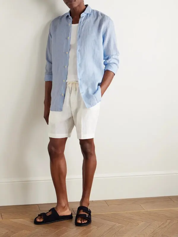 Frescobol Carioca Linen Shirt - Blue