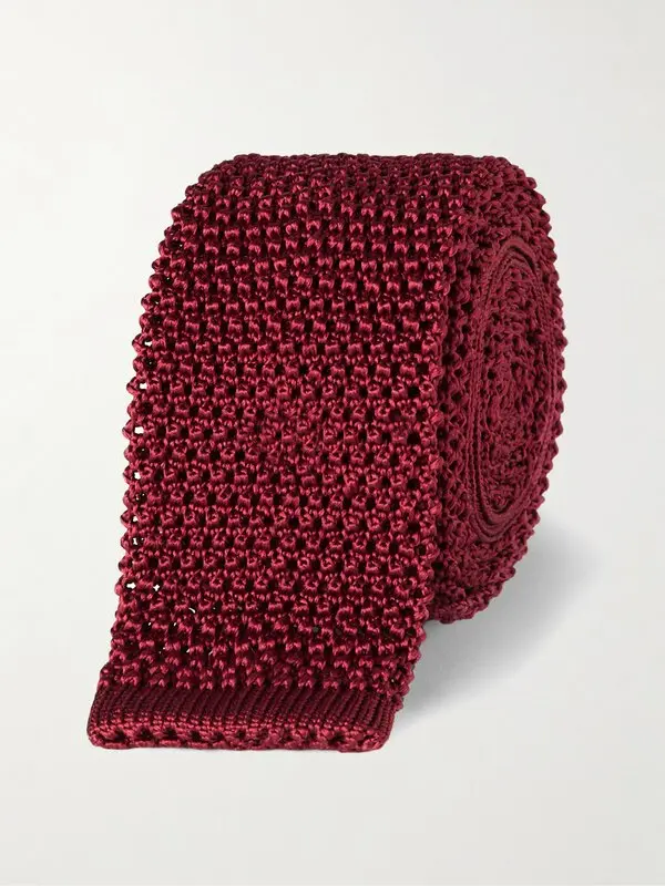 Charvet 5cm Knitted Silk Neck Tie - Burgundy