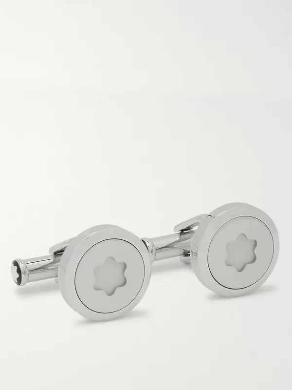 Montblanc Starwalker Stainless Steel And Enamel Cufflinks