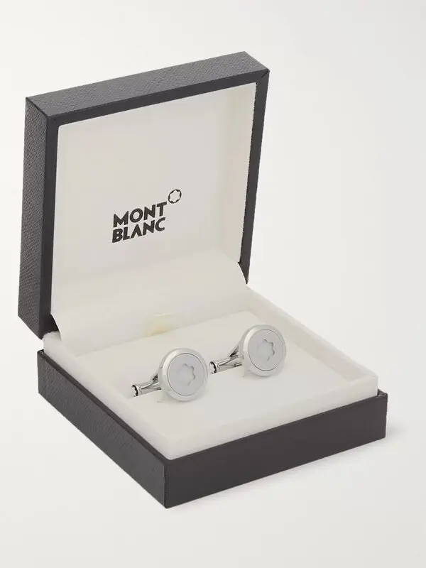 Montblanc Starwalker Stainless Steel And Enamel Cufflinks