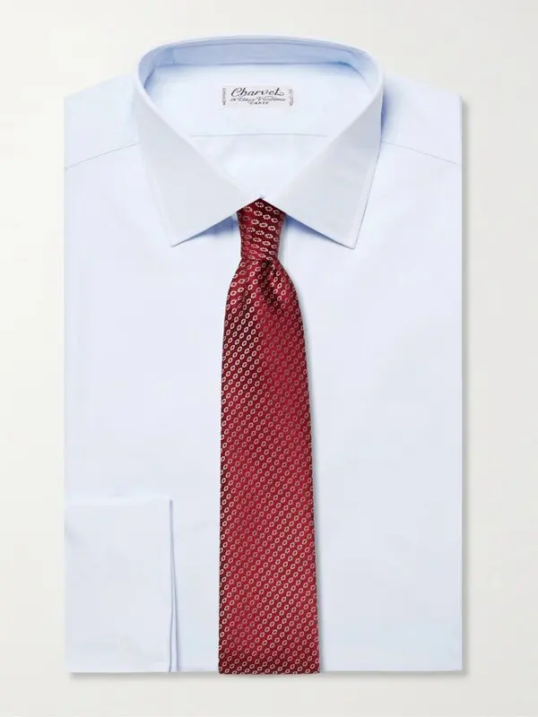 Charvet Slim-fit Double Cuff Cotton-poplin Shirt - Blue