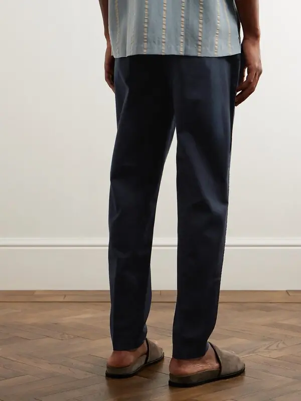 Folk Tapered Cotton-twill Drawstring Trousers