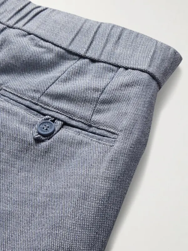 Frescobol Carioca Felipe Slim-fit Linen And Cotton-blend Short - Blue