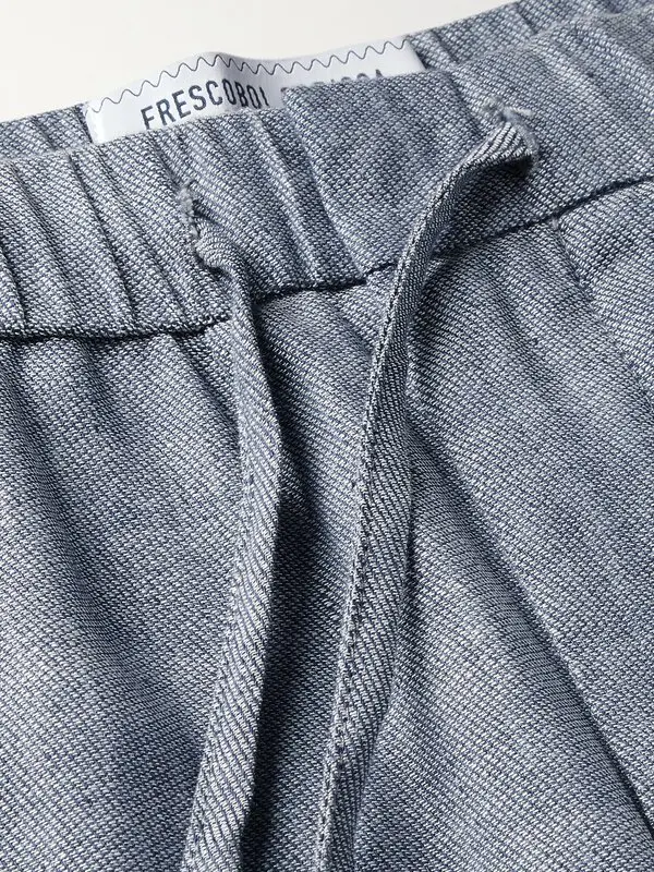 Frescobol Carioca Felipe Slim-fit Linen And Cotton-blend Short - Blue