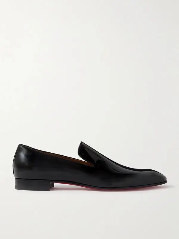CHRISTIAN LOUBOUTIN Dandelion Patent-leather Loafers - Black