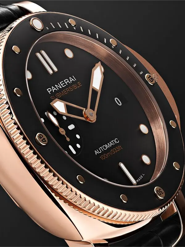 Panerai Submersible Automatic 42mm Goldtech And Alligator Watch