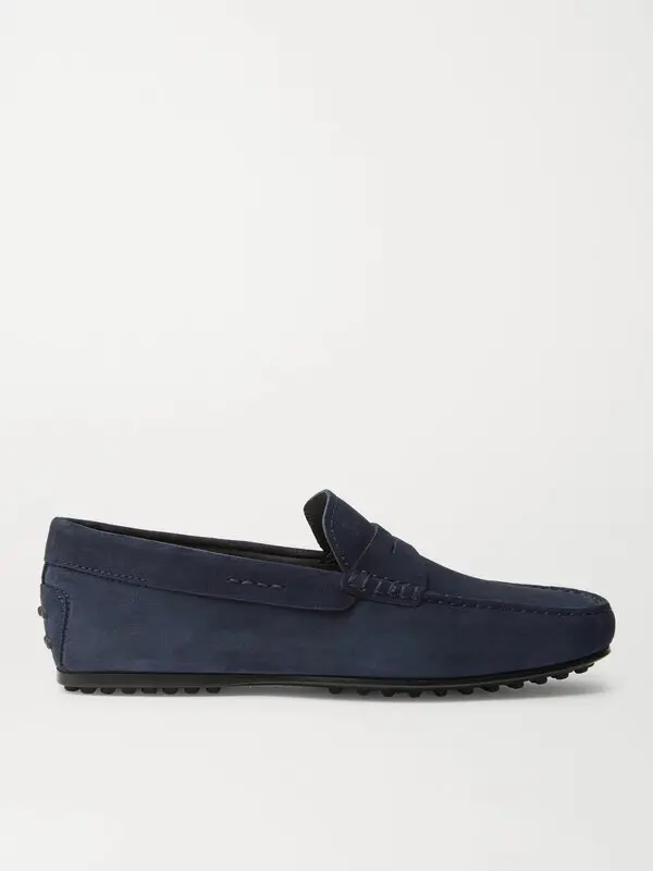 TOD'S Gommino Suede Driving Shoes - Blue