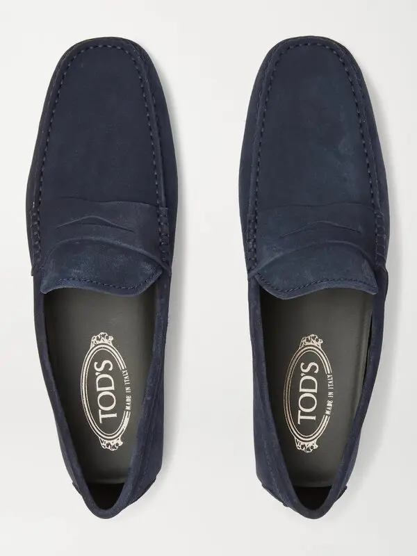 TOD'S Gommino Suede Driving Shoes - Blue