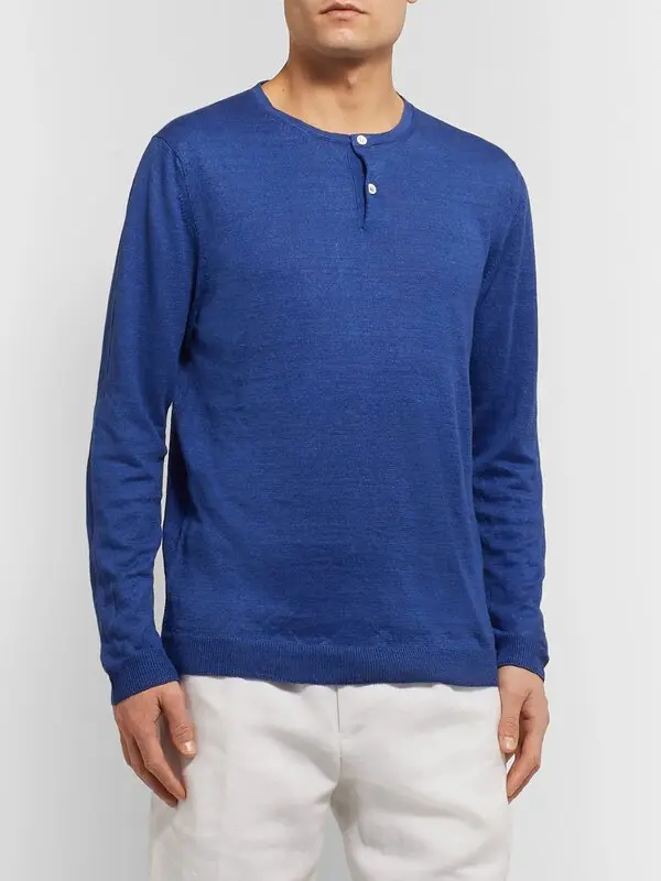 Anderson & Sheppard Linen Henley T-shirt M