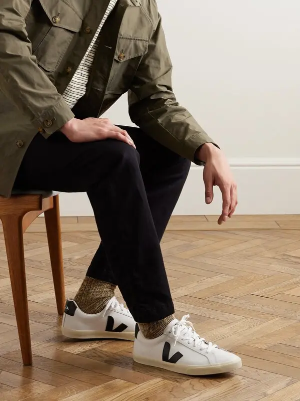 VEJA Esplar Rubber-trimmed Leather Sneakers