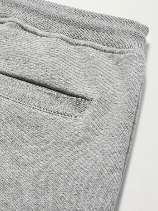 Thom Browne Tapered Striped Loopback Cotton-jersey Sweatpants - Gray